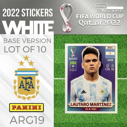 Lot Of 10: 2022 Panini World Cup Stickers White Lautaro Martinez ...