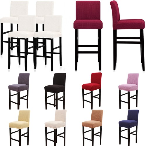 Stretch Jacquard Fabric Counter Stool Chair Covers Pub Bar Barstool ...