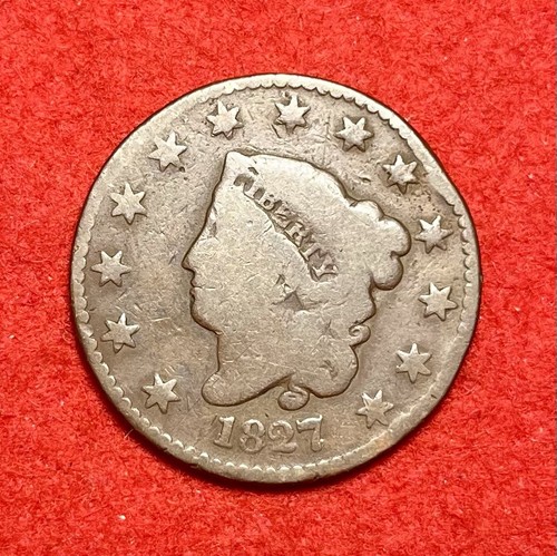 1827 Large Cent Coronet Head 1C Copper Penny Obsolete U.S. Coin - Set ...