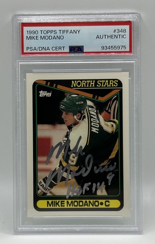 1990 Topps Tiffany Mike Modano Rookie #348 Authentic w/ “HOF 14 ...