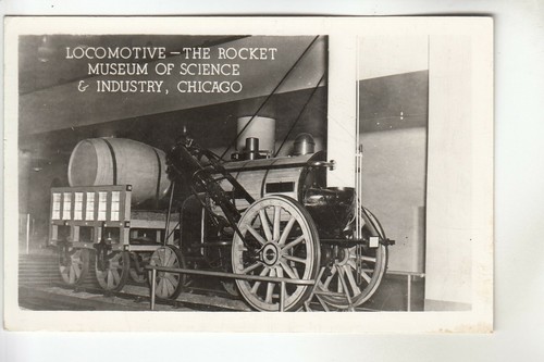 Grogan Real Photo Postcard Locomotive at Museum of Science Chicago IL ...