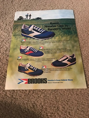 1977 BROOKS VILLANOVA VANGUARD VANTAGE TEXAN Running Shoes Poster Print ...