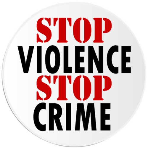 Stop Violence Stop Crime - Circle Sticker Decal 3 Inch - Protest Slogan ...