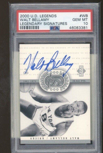 1999 2000 Upper Deck Legendary Signatures Auto #WB Walt Bellamy PSA 10 ...