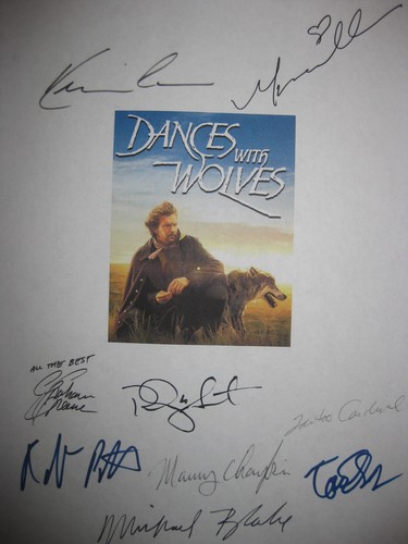 Dances With Wolves Signed Film Script X9 Kevin Costner Mary McDonnell ...
