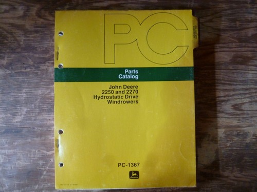 John Deere 2250 2270 Hydrostatic Drive Windrower Parts Catalog Manual ...