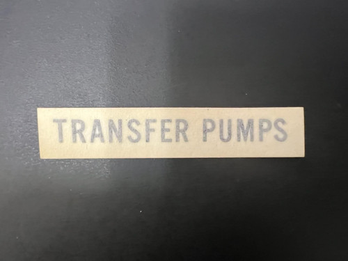 AIRCRAFT DECALS "TRANSFER PUMPS" NS COND # 23880-1 (4) | eBay