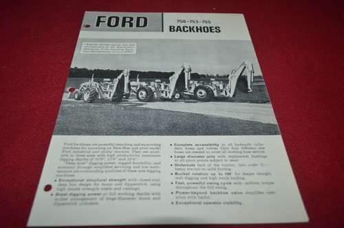 Ford Tractor 750 753 755 Backhoe Dealer's Brochure AMIL15 | eBay