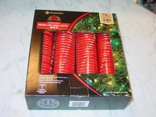 Members Mark Micro LED Wired Lights 240 Count 8 Function! Batteries ...