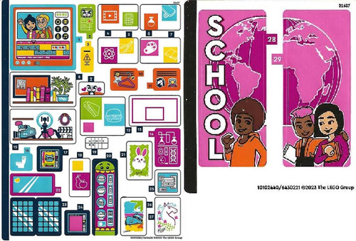 LEGO STICKER SHEET 1 + 2 ONLY HEARTLAKE INTERNATIONAL SCHOOL 41731 New ...