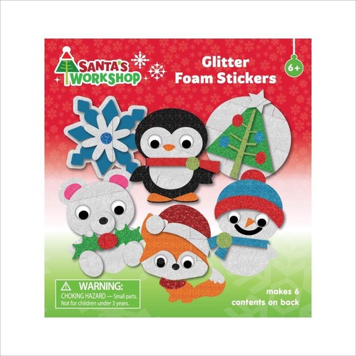 Colorbok Santa's Workshop Glitter Foam Stickers 6/Pack - Winter Friends ...