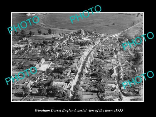 OLD 8x6 HISTORIC PHOTO OF WAREHAM DORSET ENGLAND VIEW OF THE TOWN c1935 ...