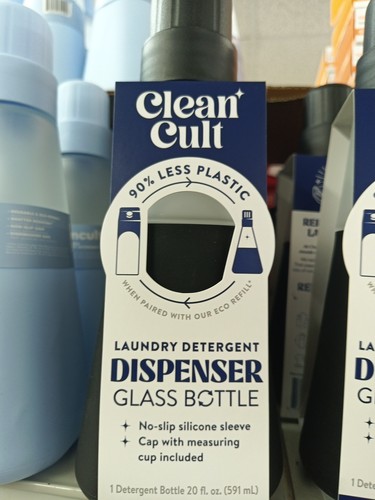 1 Clean Cult Laundry Detergent Dispenser Glass Bottle, Measuring Lid ...