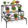 Patiojoy Plant Rack 3-Tier Metal Plant Stand Garden Shelf Stair Style ...