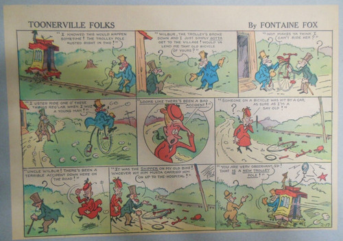 Toonerville Folks Sunday by Fontaine Fox from 2/17/1935 Half Size Color ...