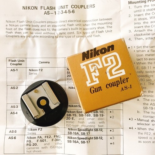 Nikon F2 Gun Coupler AS-1 Flash Unit for F2 Film Camera English ...