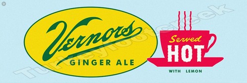 Vernors Ginger Ale Served Hot 8" x 24" Metal Sign | eBay