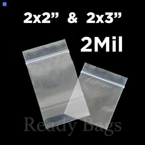 Small Clear Plastic 2x2" 2x3" Zip Bags Reclosable Lock 2Mil Jewelry ...