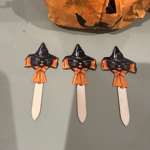 Antique Dennisons Halloween Black Cat Fortune Cut-outs 3 Loose Pics ...