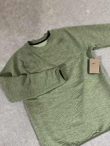 Nike Tour Dri-Fit Golf Crew Sweat shirt Mens M Green Sand Trap Rake ...