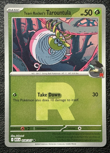 Team Rocket's Tarountula 018/217 - R Reverse Holo - Pokemon TCG ...