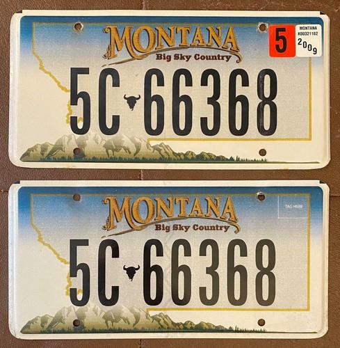 Montana 2009 LEWIS & CLARK COUNTY License Plate PAIR - NICE QUALITY ...