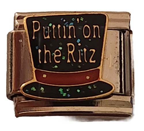 Puttin' On The Ritz Hat Enamel Italian Charm Bracelet Link 9mm | eBay