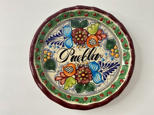 Talavera Plate Handcrafted Ceramic Pottery Puebla Mexico Floral ...