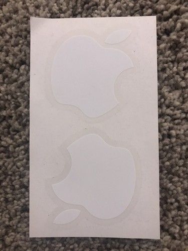 Pair of Apple Logo Shape Stickers Decals iPhone iPad iPod MacBook 2 ...