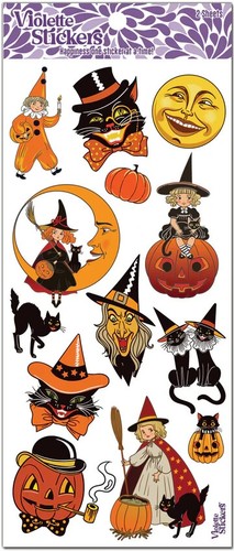 Violette Stickers 2 Sheets Vintage Halloween Witches Moons Cats ...