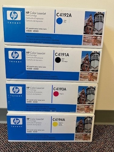 HP c4191a c4192a c4193a c4194a OEM Toner Cartridge Kit Lot of (4 ...