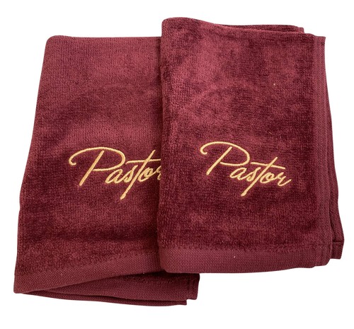 Pastor Towel Set in Burgundy Christian Church Service Accessories Set ...