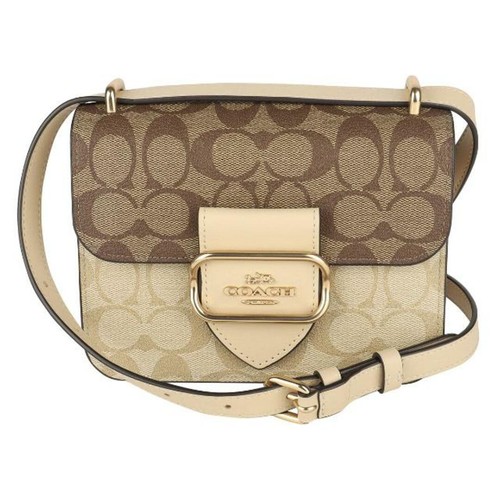 New COACH Shoulder Bag MORGAN SQUARE CROSSBODY Light Khaki Multi | eBay