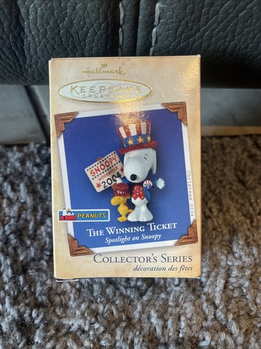 Hallmark Winning Ticket Peanuts Snoopy Dog Figure Ornament 4th of July ...