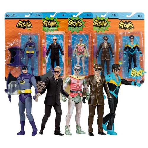 McFarlane DC Retro Batman 66 Alfred Nightwing Bookworm Robin Wave10 Lot ...