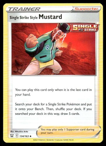 Pokemon TCG Single Strike Style MUSTARD Trainer 134/163 BATTLE STYLES ...