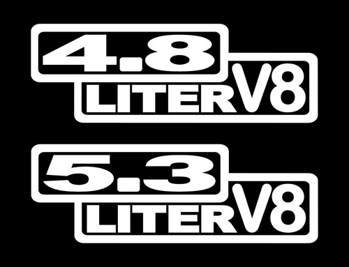 2 V8 4.8-5.3 LITER ENGINE DECALS 290-292-325-326-327 CI SBC STICKERS ...