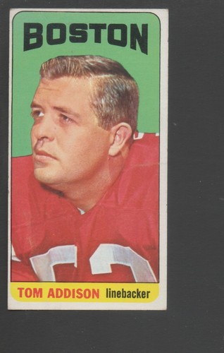 1965 Topps Football Card #1 Tom Addison-Boston Patriots Vg Card | eBay