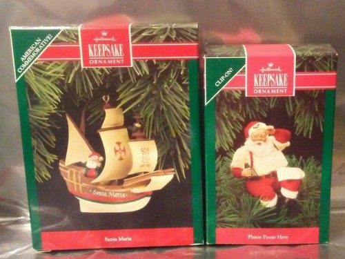 2~ Hallmark Santa Maria & Please Pause Here Coca-Cola Santa Christmas ...