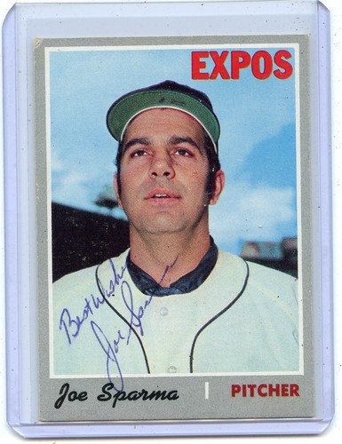 1970 TOPPS BASEBALL #243 JOE SPARMA AUTOGRAPH, MONTREAL EXPOS, 052719 ...