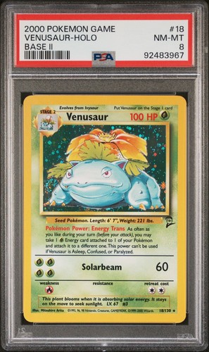Pokémon TCG Venusaur Base Set 2 Holo Rare PSA 8 New Slab! | eBay