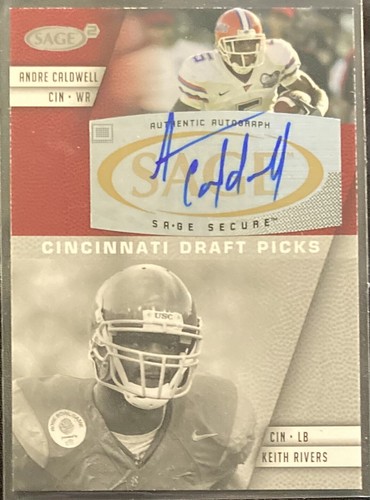 Andre Caldwell 2008 SAGE Squared Auto Autograph Rookie RC Florida ...