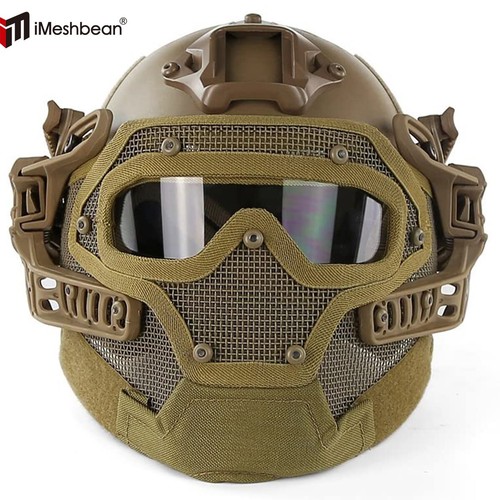 Airsoft Paintball Tactical Fast Helmet Goggles & G4 System Games Full ...