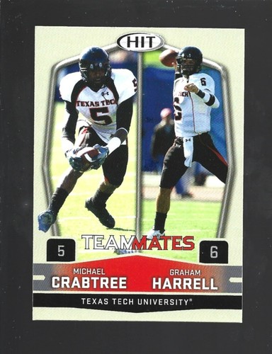 2009 SAGE Hit #55 Graham Herrell / Michael Crabtree RC, Texas Tech Red ...