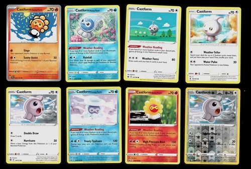 Castform Pokemon Card Collection Set of 8 Card English NM Cute Deck ...