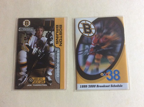 TWO 1999-00 BOSTON BRUINS POCKET SCHEDULES JOE THORNTON TV38 M100273 | eBay