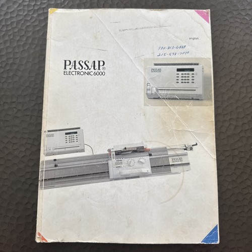 Passap E6000 Electric 6000 Knitting Machine Instruction Manual ENGLISH ...