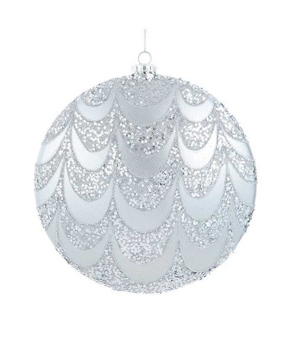 200MM Silver Scalloped Disc Ornament J8254S w | eBay