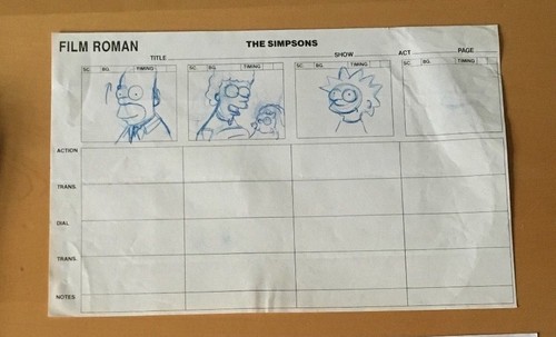 THE SIMPSONS , CONCEPT LAYOUT PENCIL DRAWING FILM ROMAN | eBay