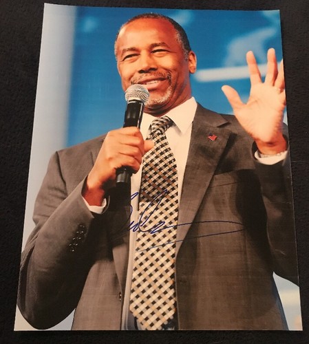 BEN CARSON SIGNED 8X10 PHOTO US SEC OF HOUSING TRUMP PREZ #2W/COA+PROOF ...